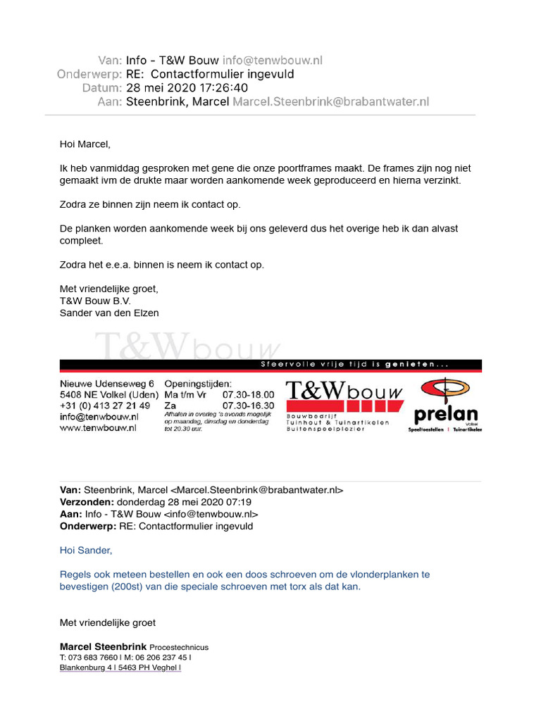 RE Contactformulier Ingevuld | PDF