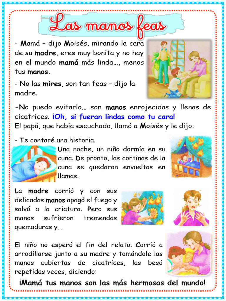 Ficha Leemos Las Manos Feas de Mamá | PDF | Artes del lenguaje y ...
