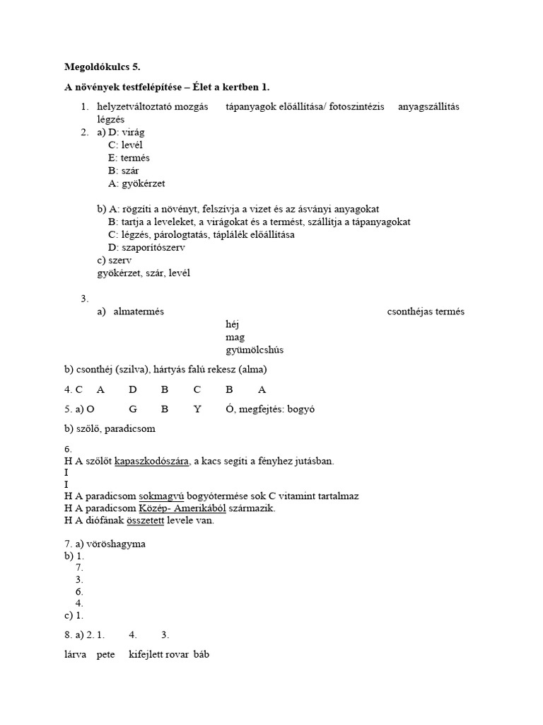 Természet Tudomány 5 Oszt Megold | PDF