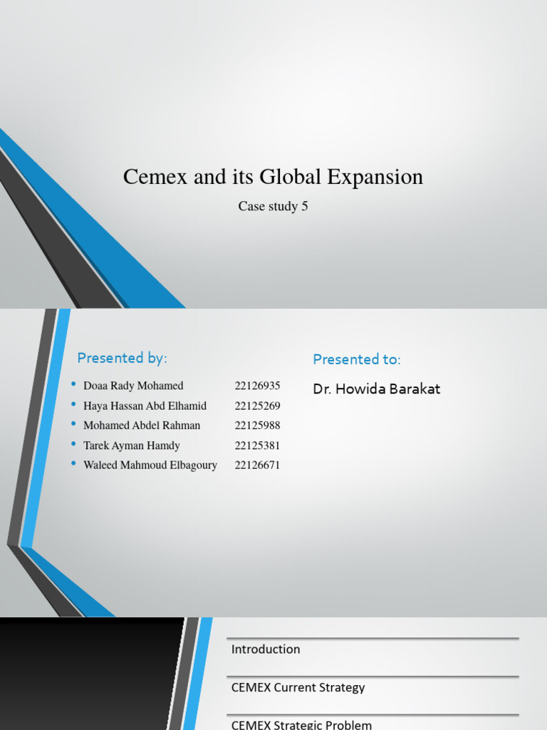 Case Study 5 - Cemex and Its Global Expansion | PDF | Sustainability | Debt