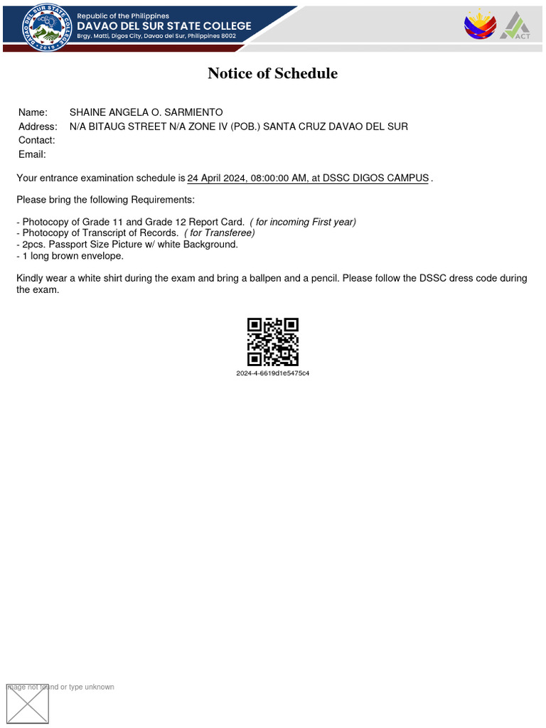 Notice of Schedule | PDF