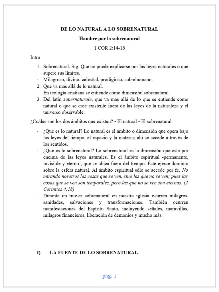 De Lo Natural A Lo Sobrenatural | PDF | Libro del éxodo | Sobrenatural