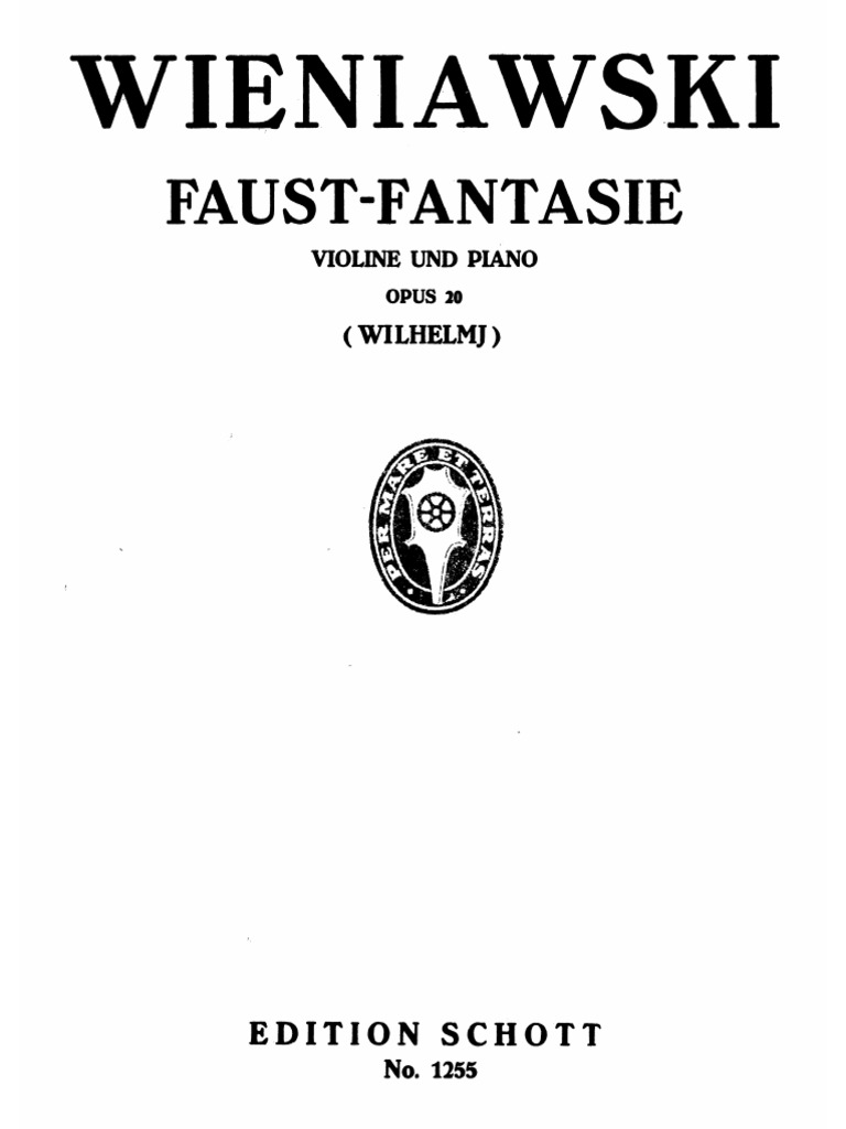 Wieniawski Faust Fantasie Piano Score | PDF