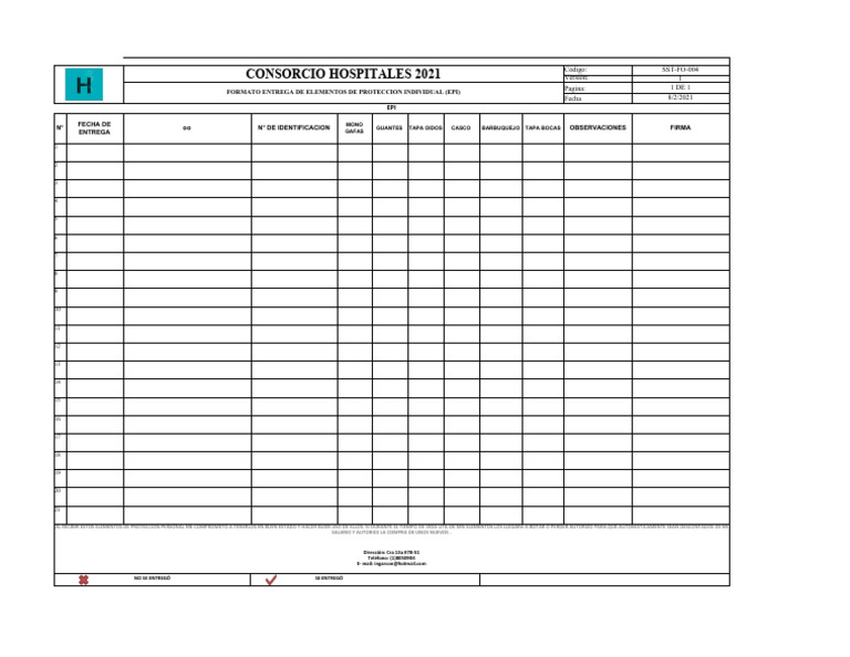 Sst-Fo-004 - Entrega de Epi | PDF
