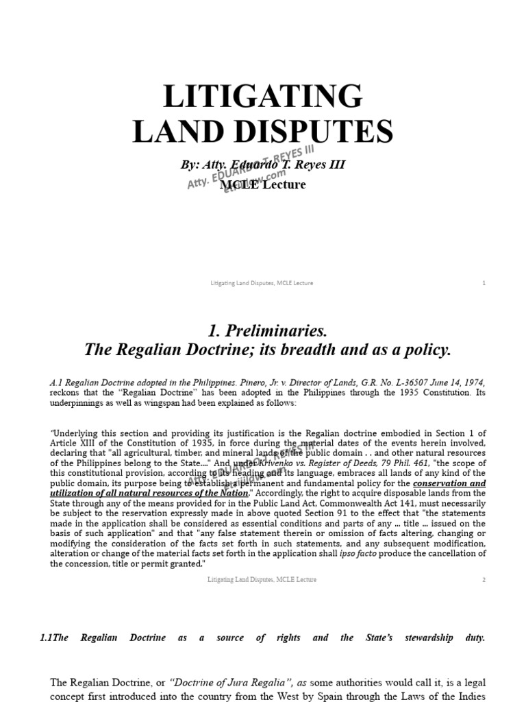 Litigating Land Disputes | PDF | Patent | Title (Property)