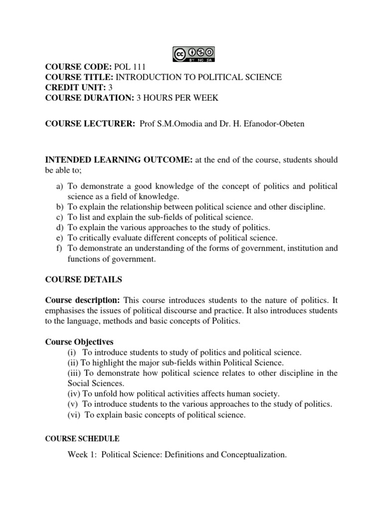 Introduction To Political Science | PDF | Science | Political Science
