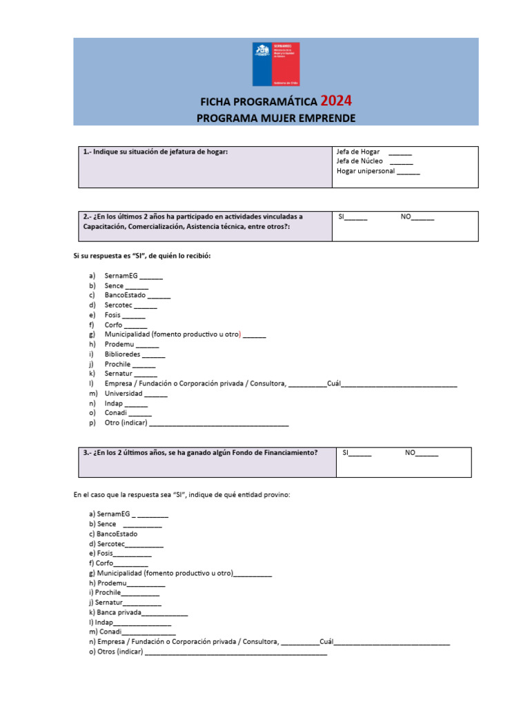 Ficha Programática ME 2024 | PDF | Chile | Economias
