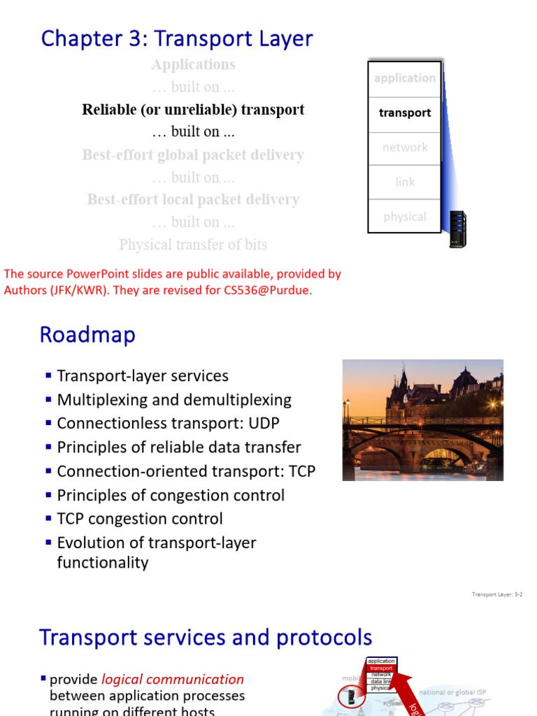 ch3 cs536 Fall2023 | PDF | Transmission Control Protocol | Port (Computer Networking)
