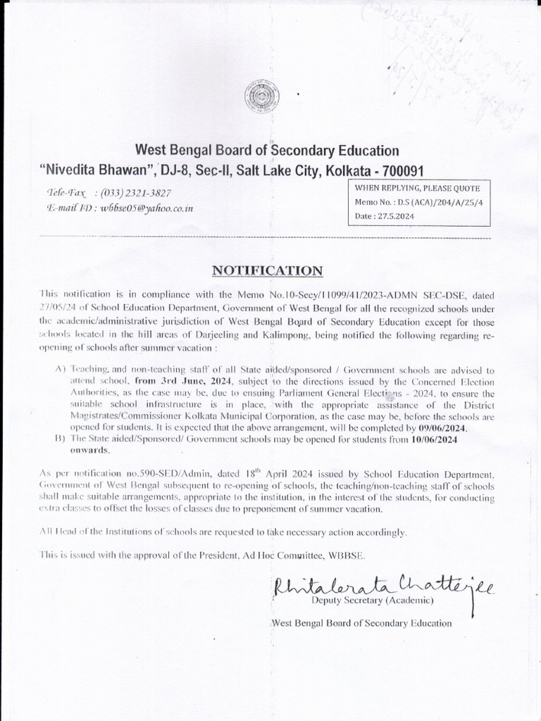 School Reopen 2024 | PDF