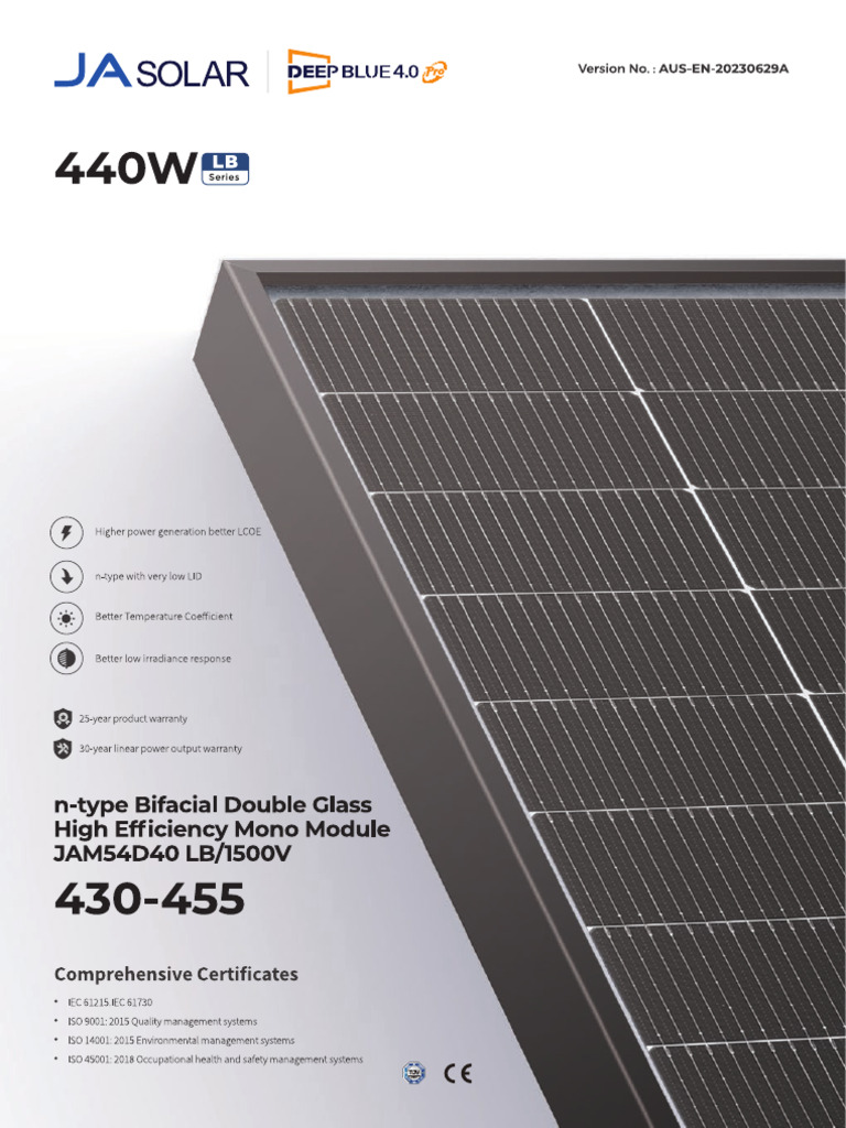 JA 440 Bifacial Panel | PDF