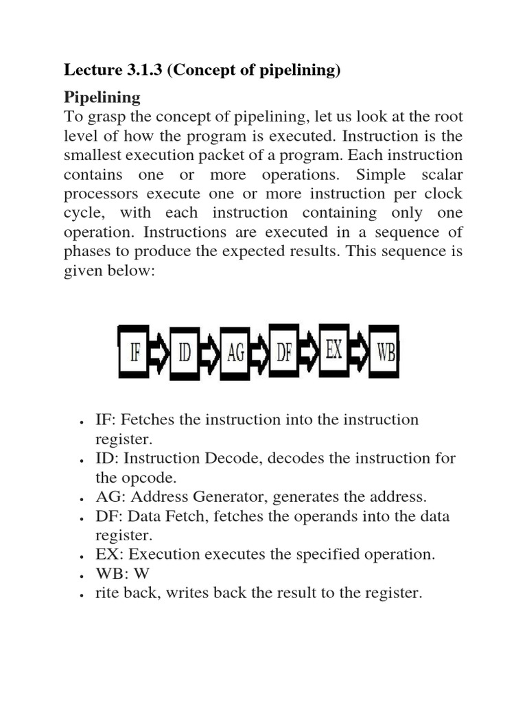 Concept of Pipelining 3.1.3 | PDF | Central Processing Unit | Computer Engineering