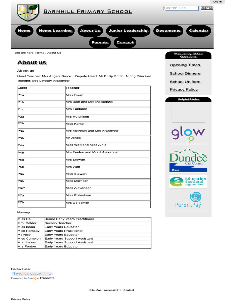 About Us - Barnhill Primary School | PDF