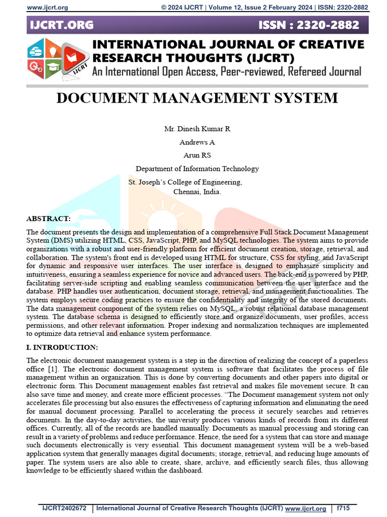 IJCRT2402672 | PDF | Client–Server Model | Databases