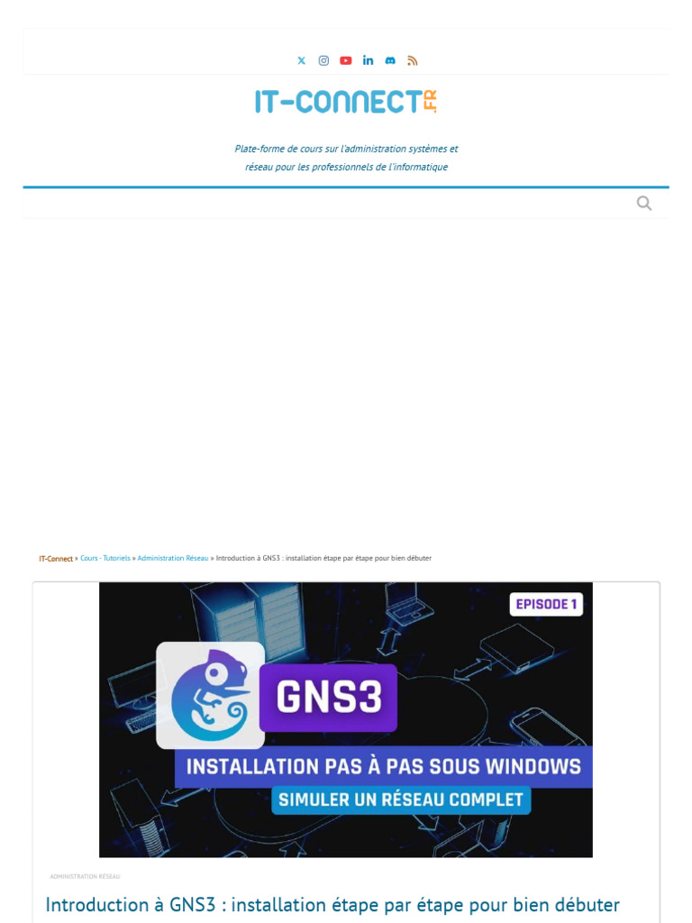 Bien Débuter Avec GNS3 Sous Windows - Installation Pas À Pas | PDF | Virtualisation | VMware