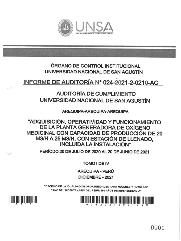 Auditoria de Cumplimiento A Unsa | PDF