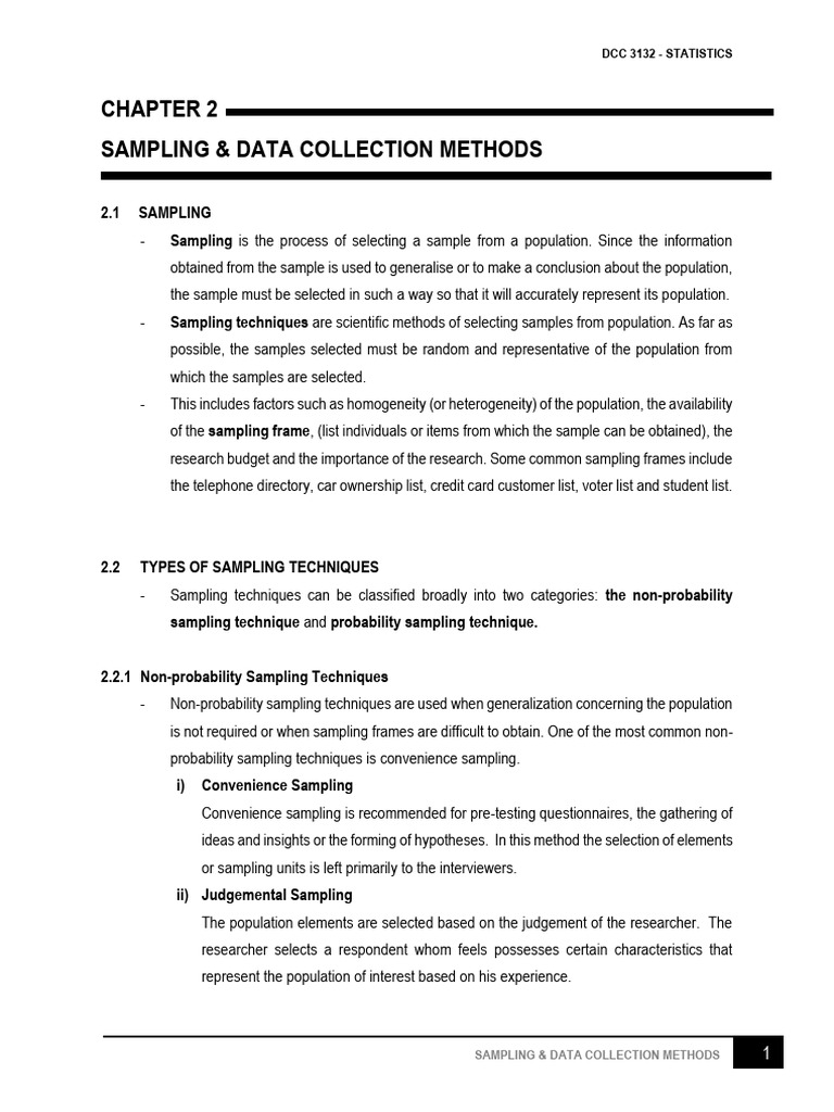 Chapter 2 - Sampling Data Collection Methods | PDF | Sampling ... Chapter 2 - Sampling Data Collection Methods | PDF | Sampling ...