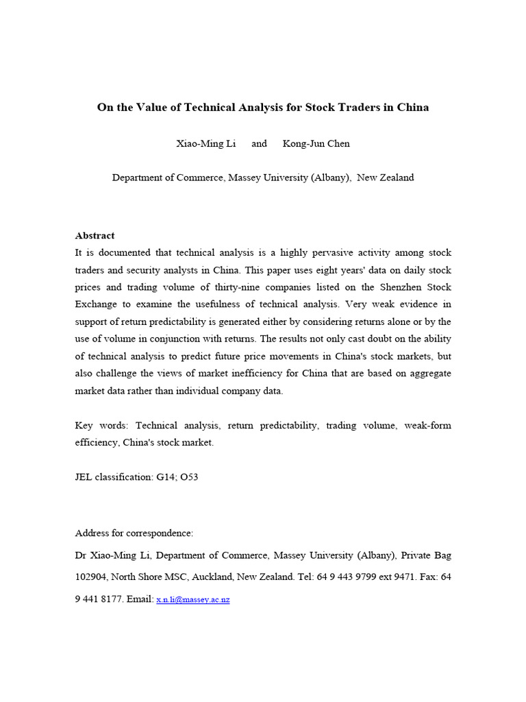 Technical Analysis in China's Stock Market | PDF | Technical Analysis ...