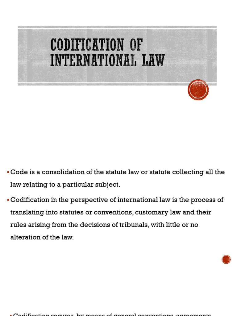 Codification of International Law | PDF | International Law ... Codification of International Law | PDF | International Law ...