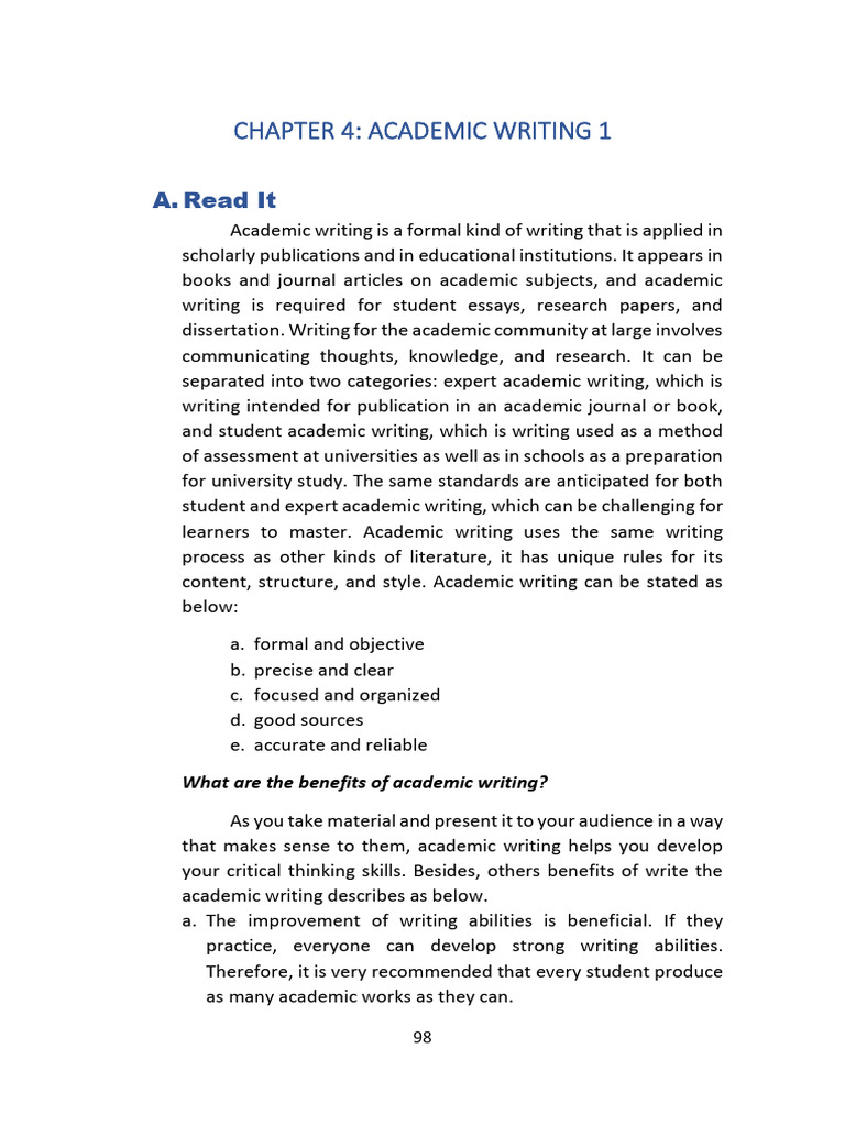 Academic Writing 1 | Download Free PDF | Writing | Thesis