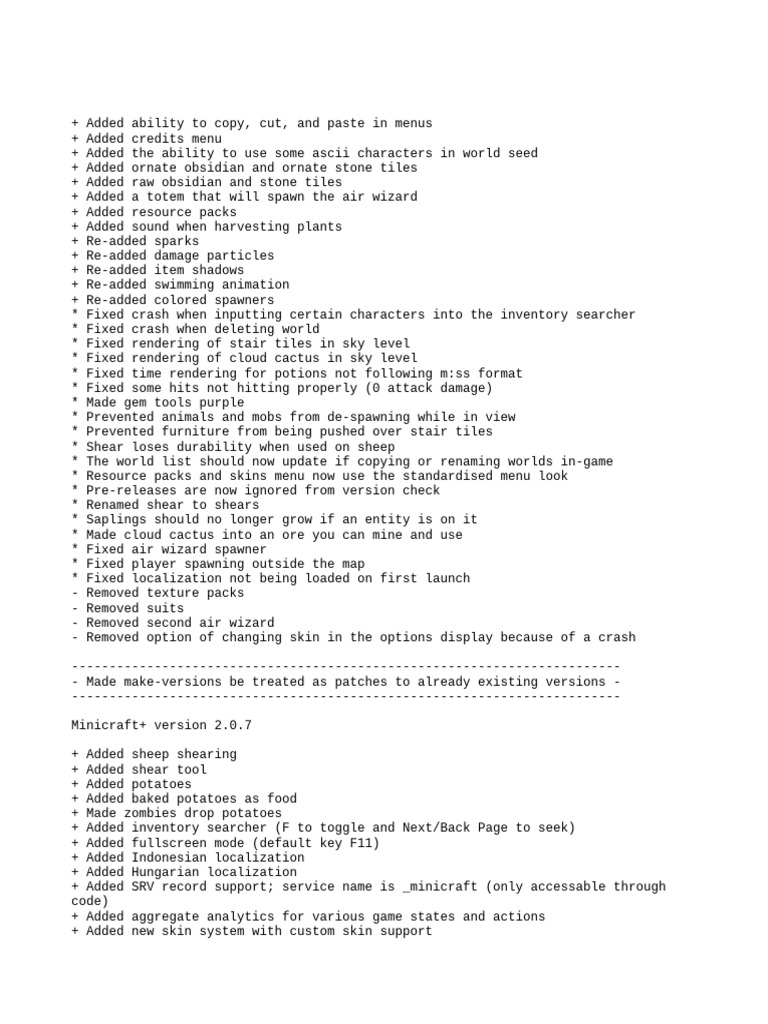 Change Log | PDF | Menu (Computing)