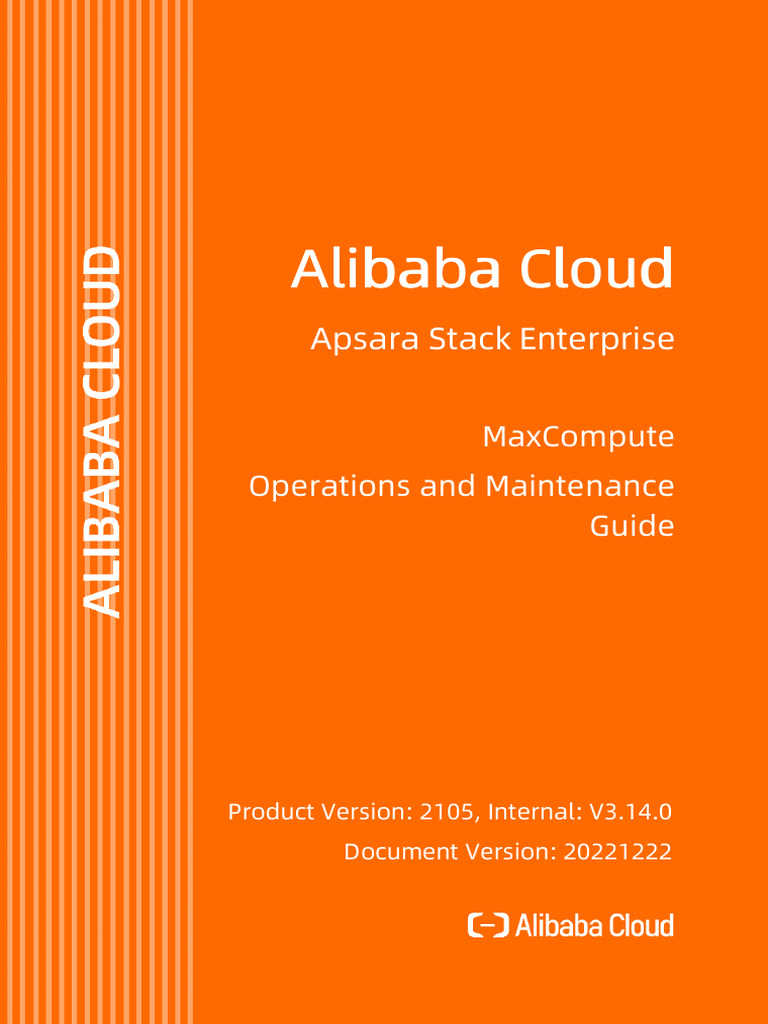 Alibaba Cloud Apsara Stack Enterprise 2105 | Download Free PDF | Apache Spark | Computer Data