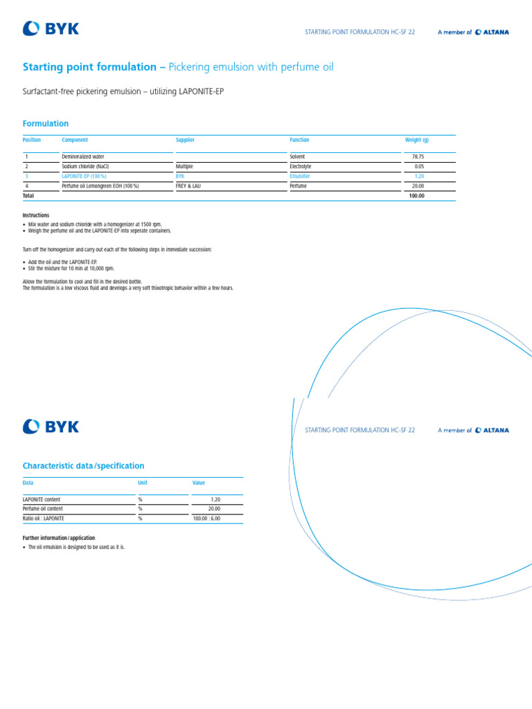 HC-SF 22 Laponite-Ep en | PDF | Emulsion | Sodium Chloride