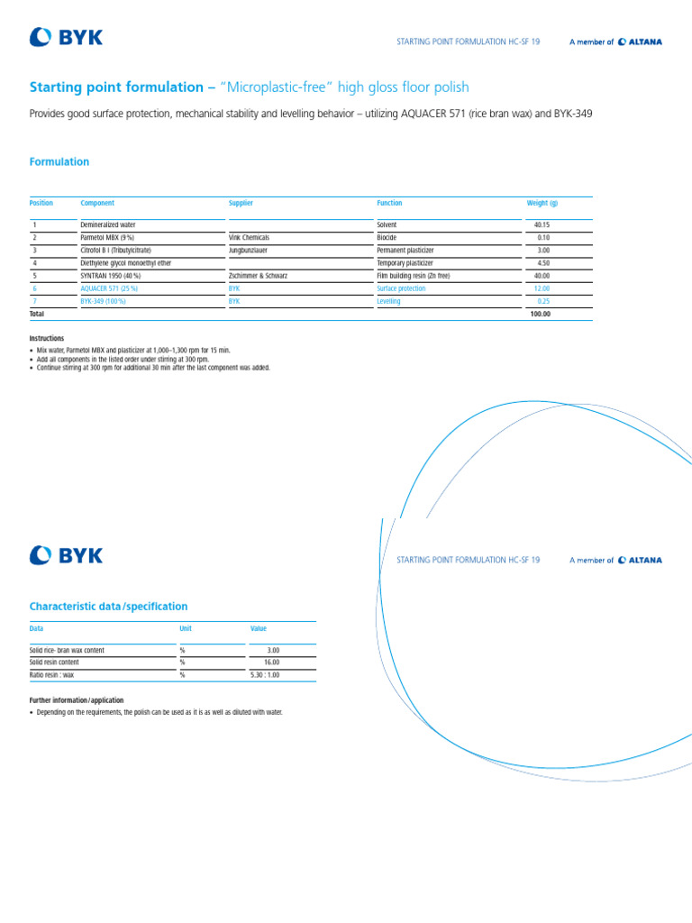 HC-SF 19 Aquacer 571 Byk-349 en | PDF | Materials