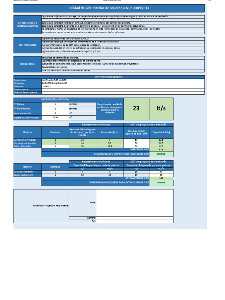 Evaluación Ventilación Vivienda | PDF | Ventilación (Arquitectura)
