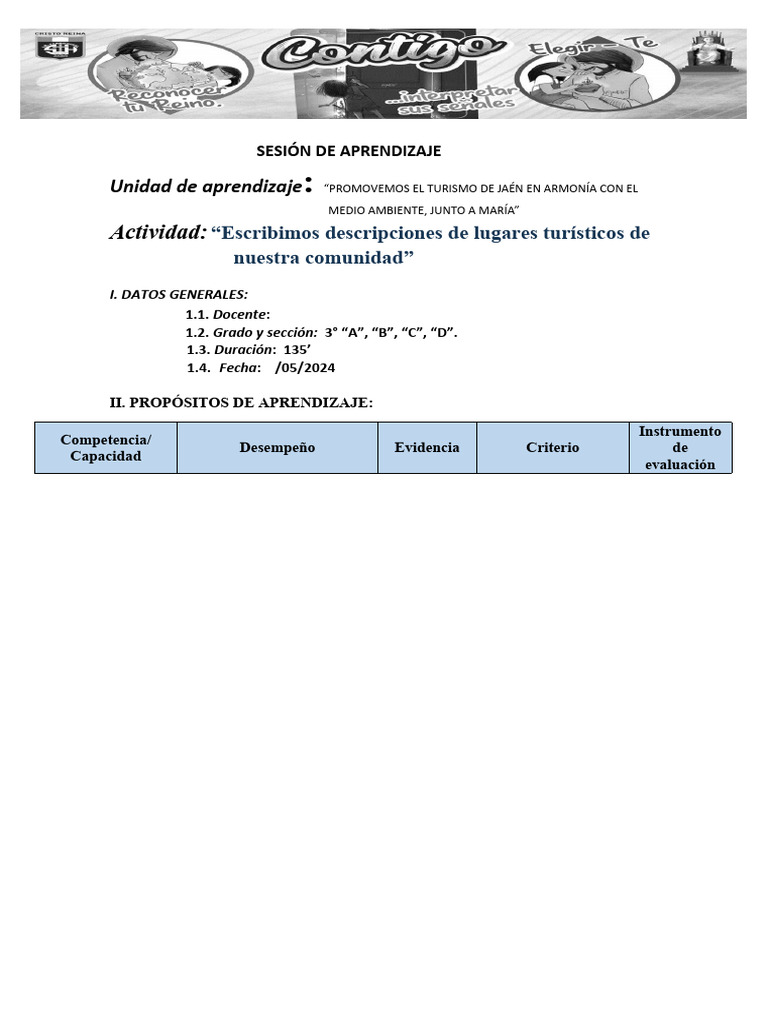 Escribimos Descripciones de Lugares Turísticos 3° 2024 | PDF | Enseñando | Aprendizaje