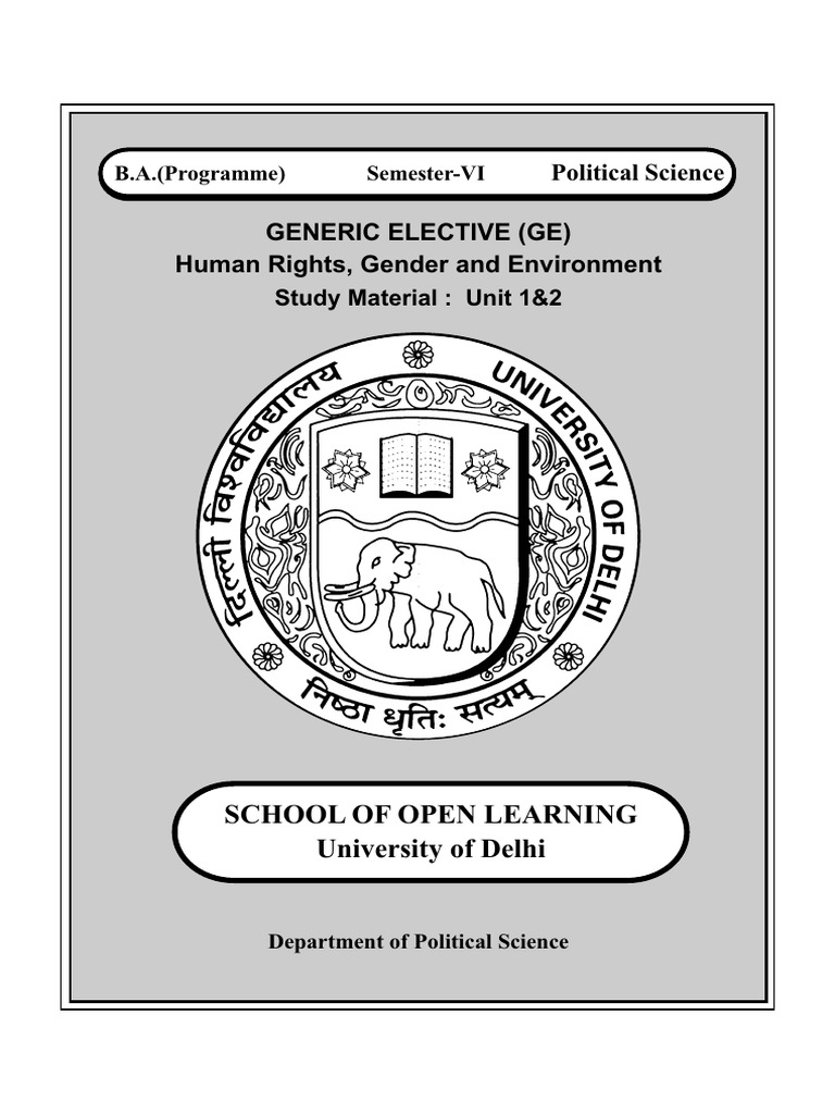 (Ge) Political Science Human Right Part-1 Eng. | PDF | Gender | Gender Studies