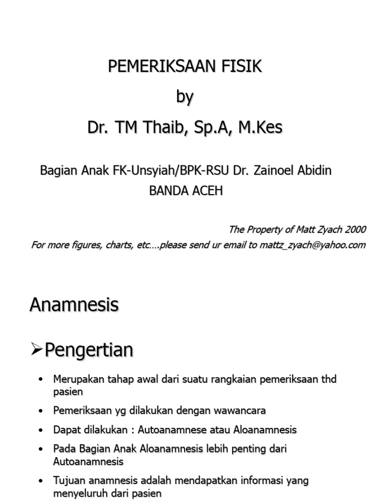 Teknik Anamnesis Medis Anak | PDF | Sains & Matematika
