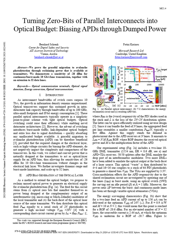 Turning Zero-Bits of Parallel Interconnects Into Optical Budget Biasing ...