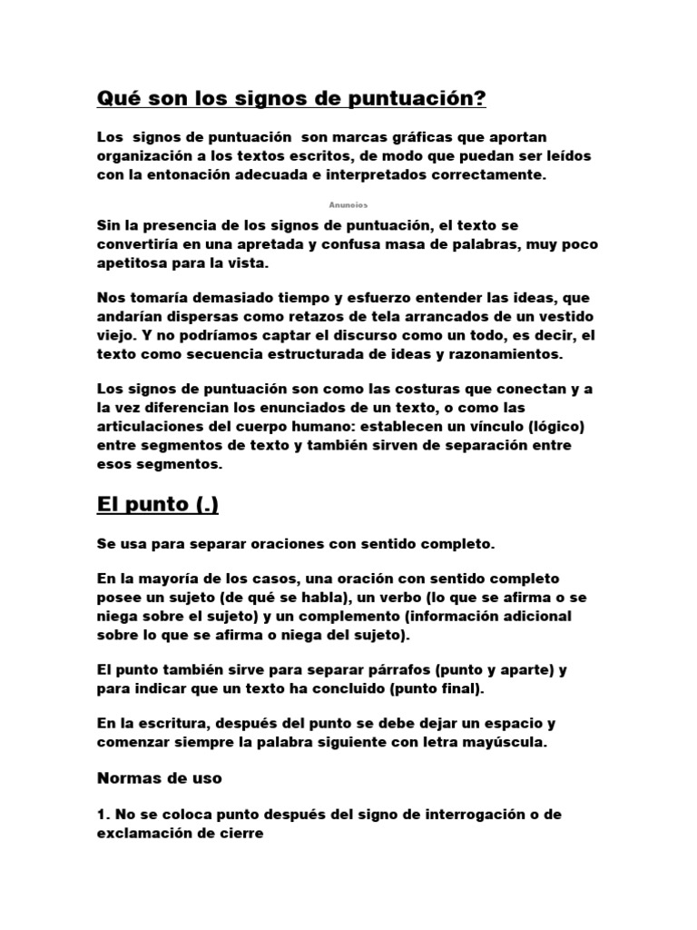 Signos de Puntuación: Definición y Uso | PDF | Puntuación | Coma