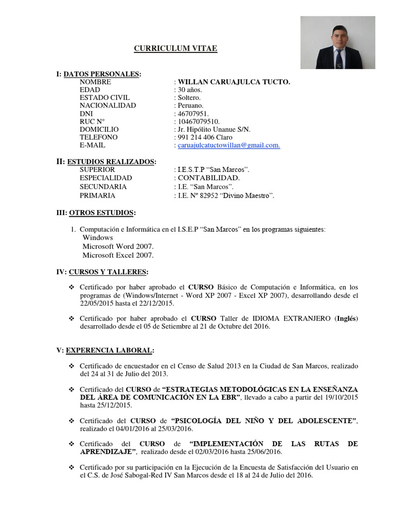 Curriculo de Willan PDF2018 | PDF | Software | Informática