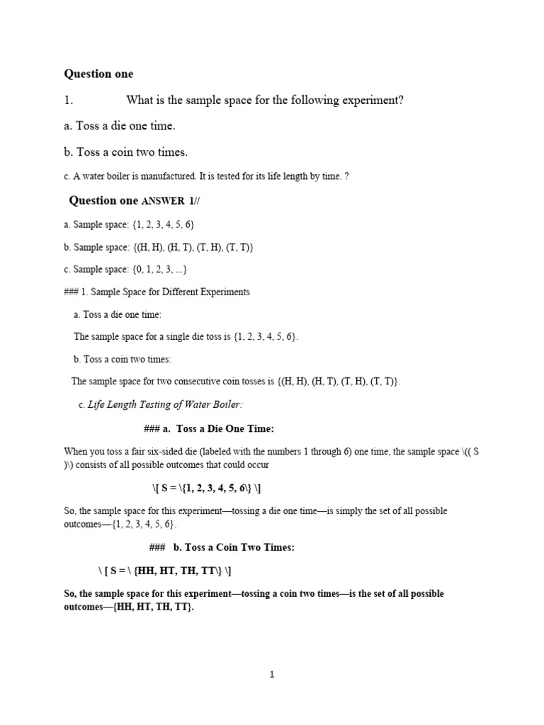 Question One | PDF | Probability Theory