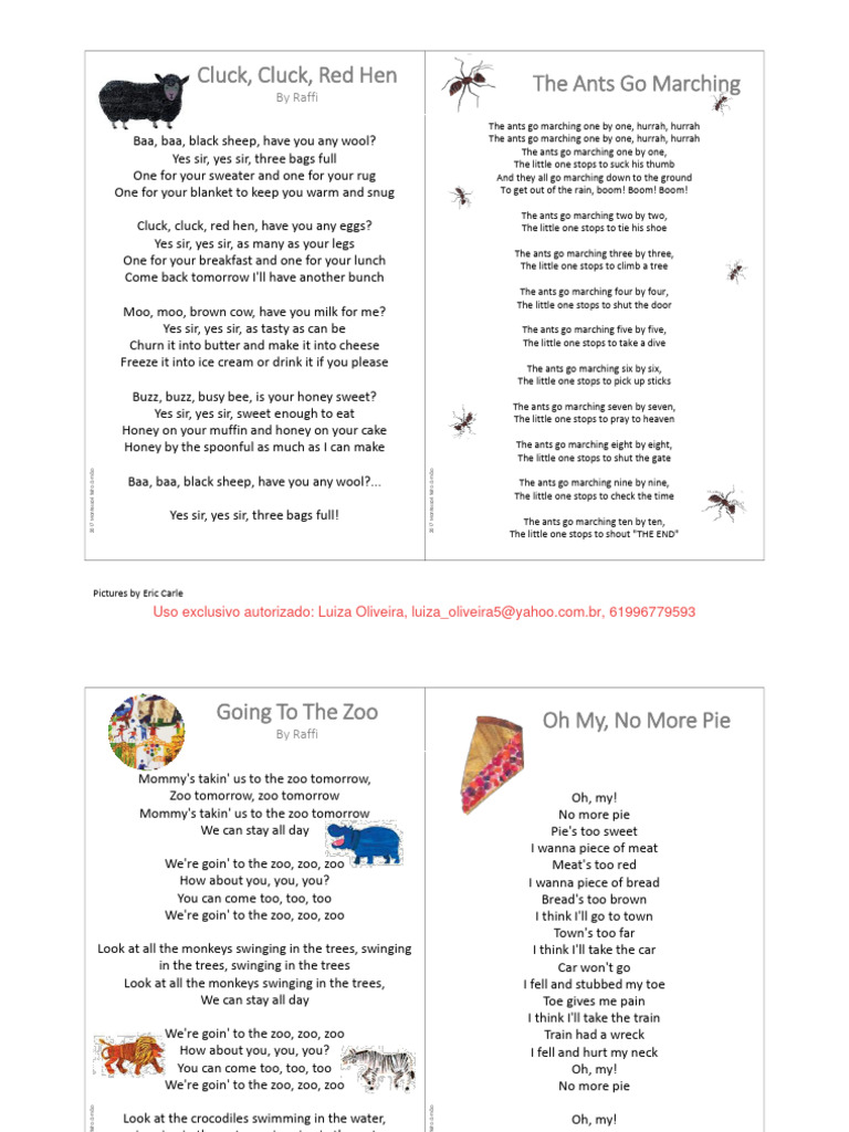 English Nursery Rhymes Collection | PDF