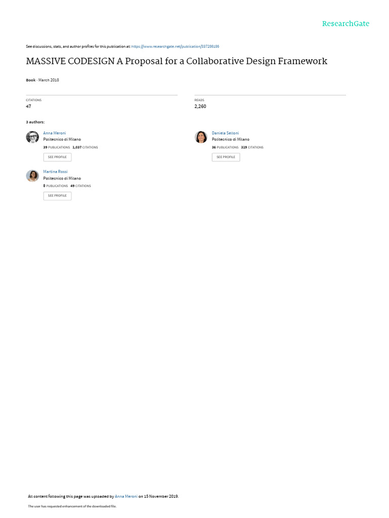 Massive Codesign Meroni Selloni Rossi | PDF | Ethnography | Innovation