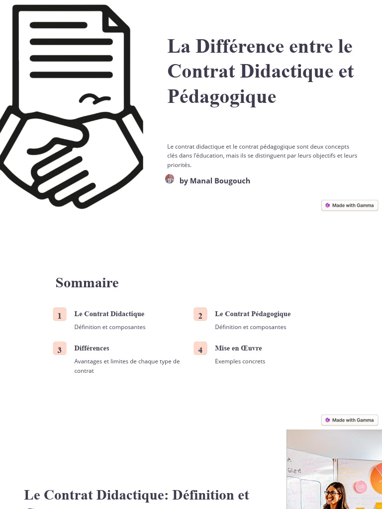 Contrats Didactique et Pédagogique: Différences | PDF | Pédagogie ...