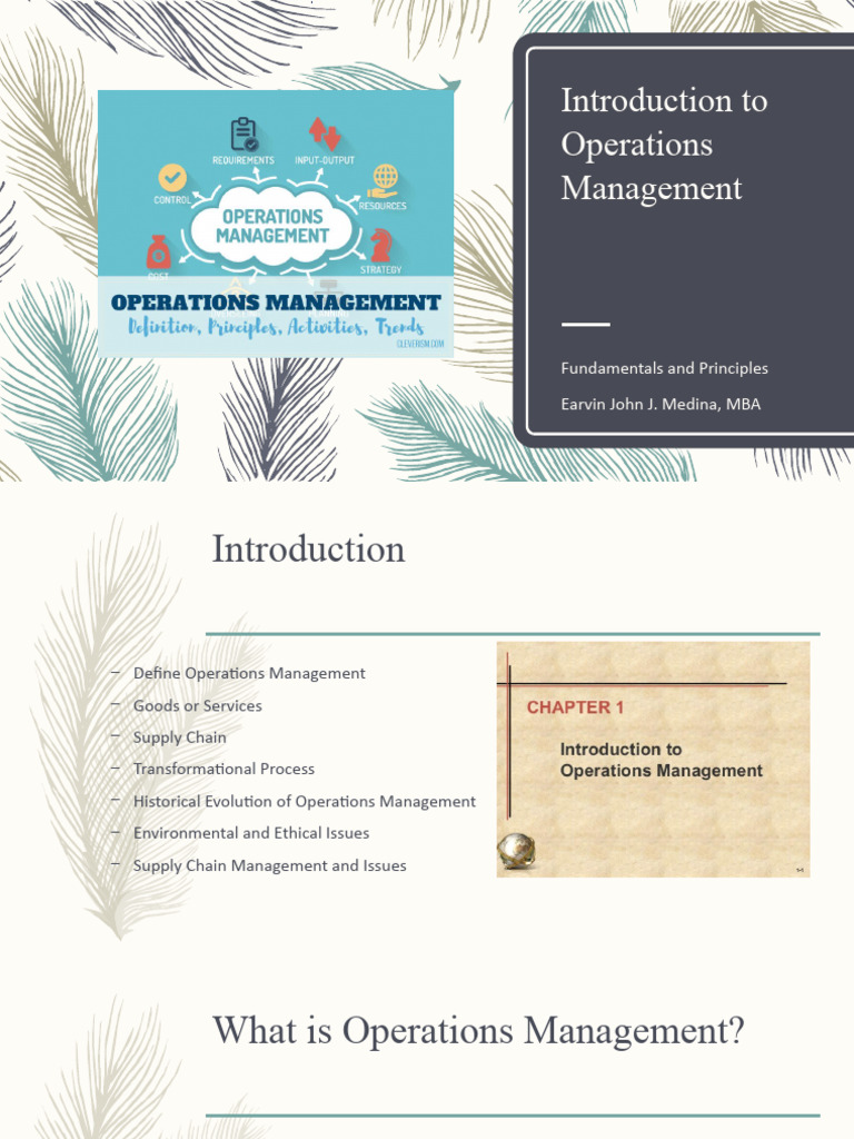 MGT 104 Chapter 1 | PDF | Supply Chain | Operations Management