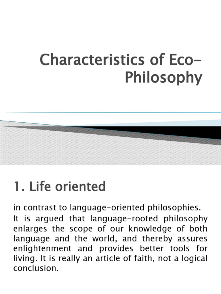 Characteristics of Eco-Philosophy | PDF | Spirituality | Environmental ...