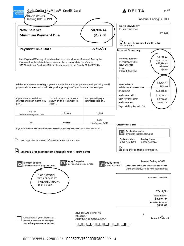 David Wong CC Statement | Download Free PDF | Credit Card | Cheque