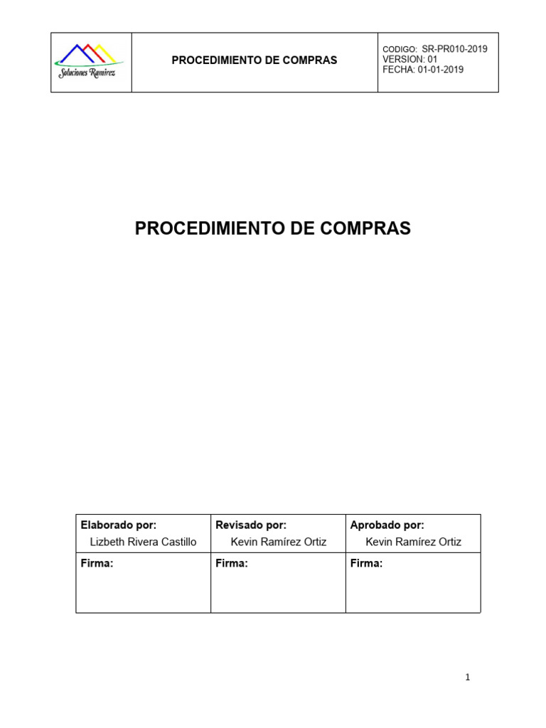 Procedimiento de Compras | PDF | Calidad (comercial)