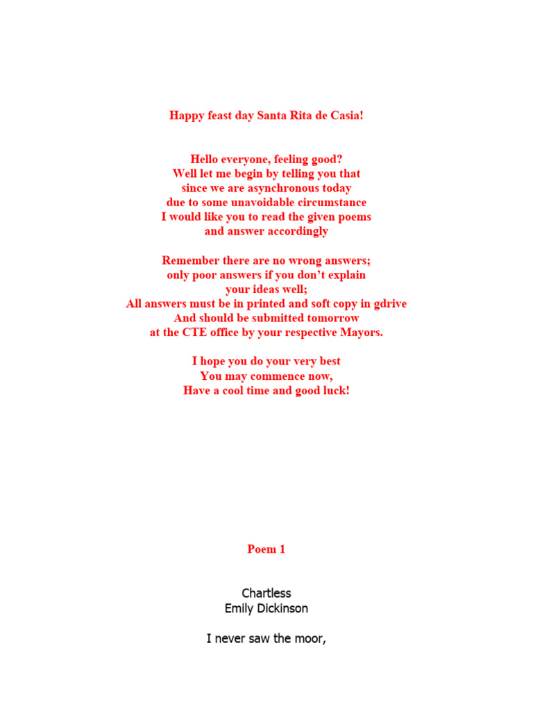GEE 19 Happy Feast Day Santa Rita de Casia | PDF