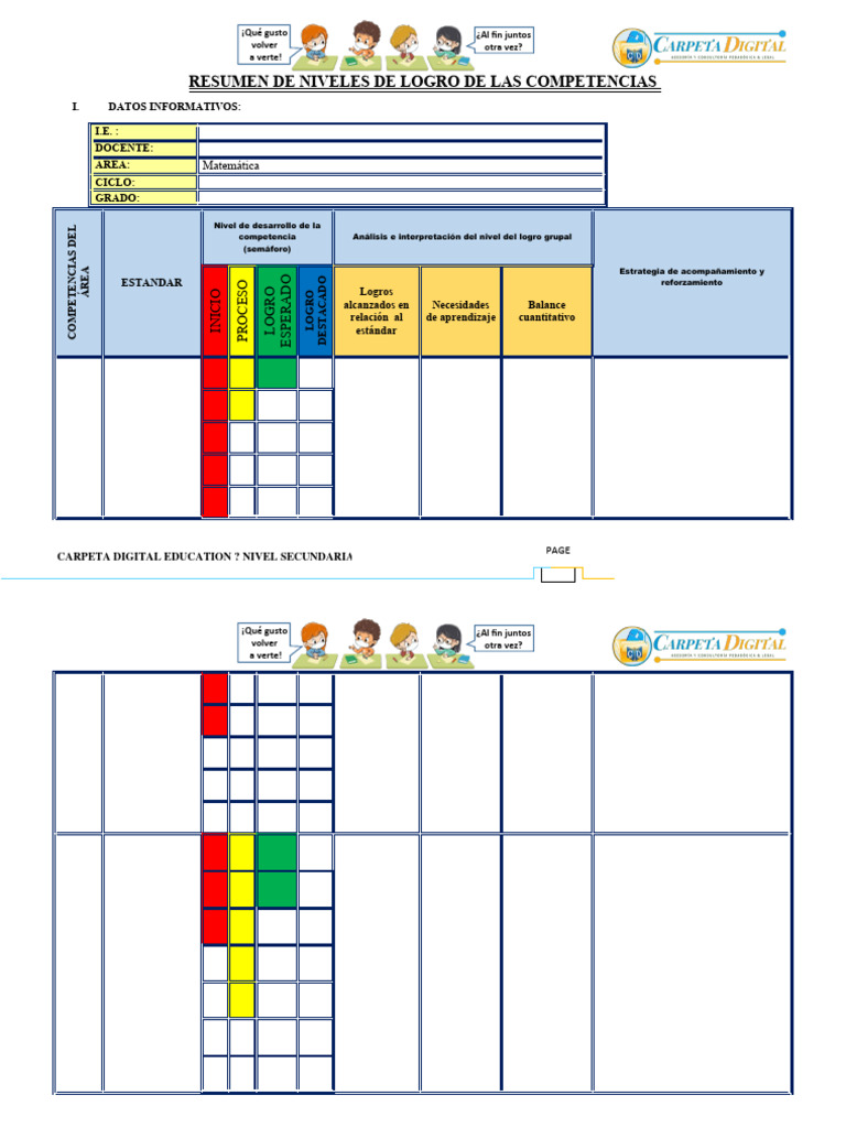 Niveles de Logro Según Evaluación Diagnóstica. | PDF | Cognición | Aprendizaje