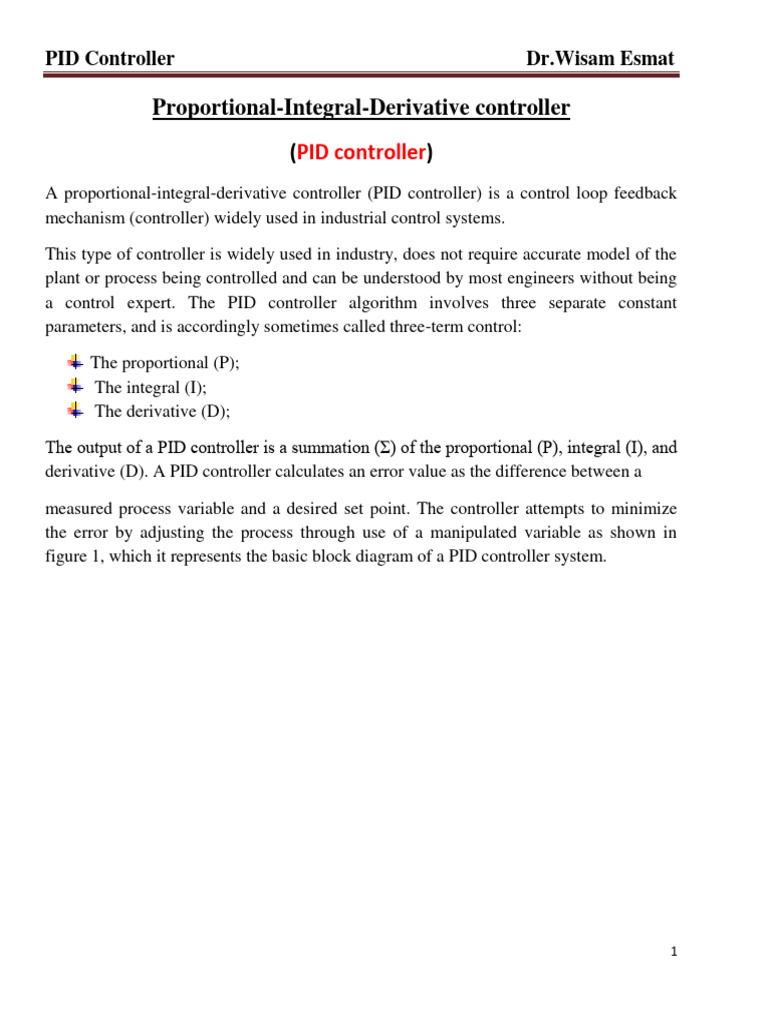 4@22!10!23 PID Controller | PDF | Control Theory | Applied Mathematics