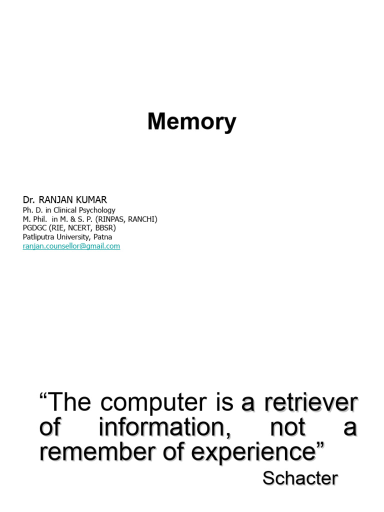 Memory Final Pdf Memory Long Term Memory