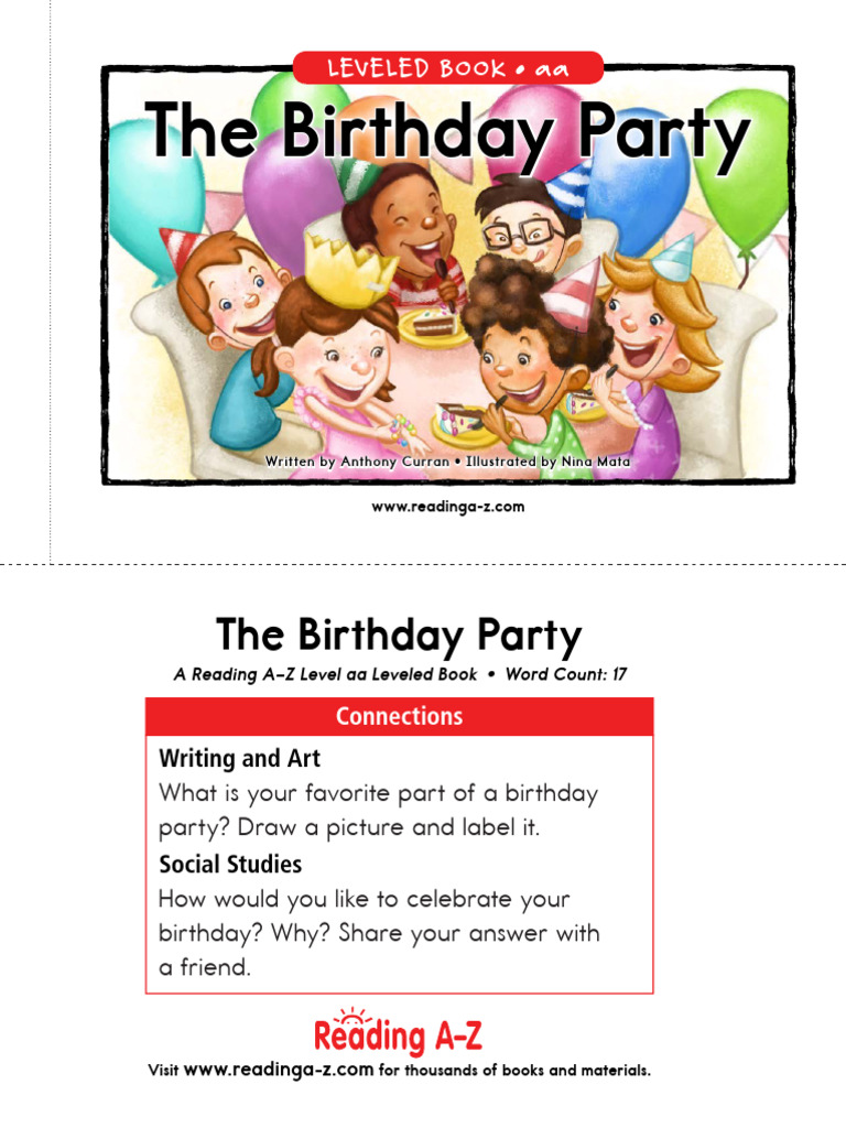 RAZ-AA 075-The Birthday Party | PDF | Linguistics | Languages