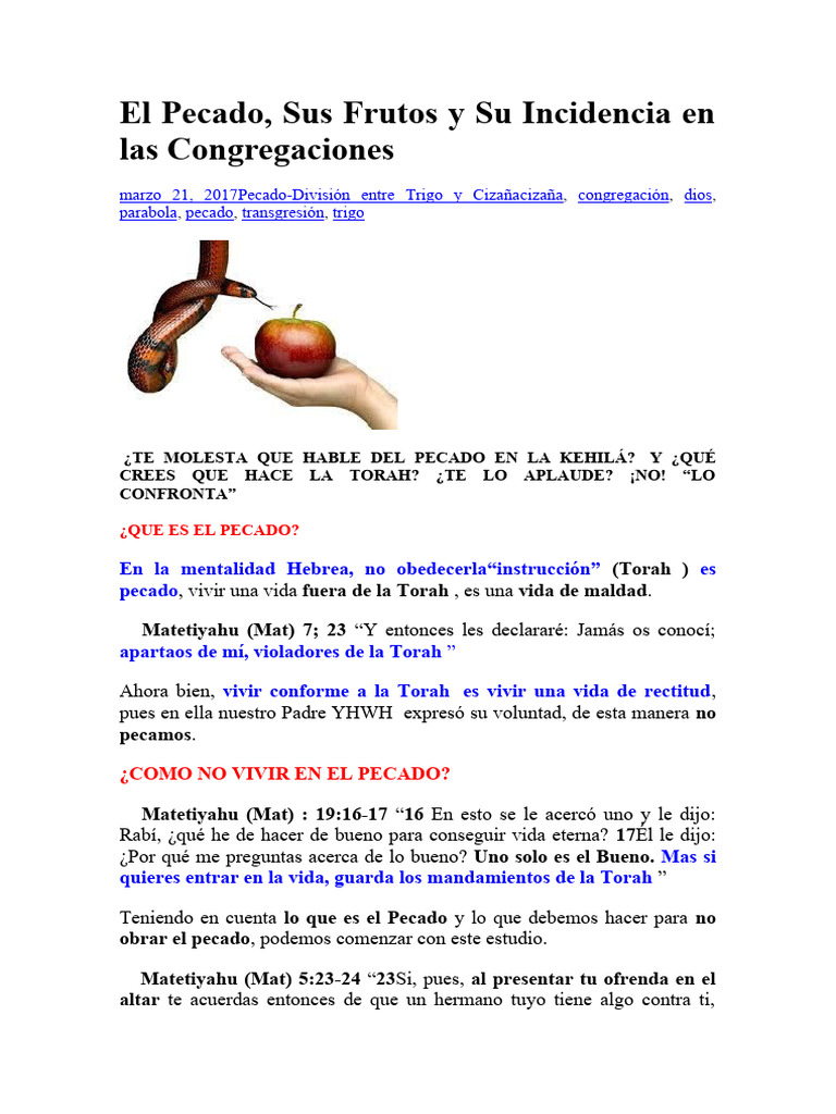 El Pecado Pdf Pecado Creencia Religiosa Y Doctrina