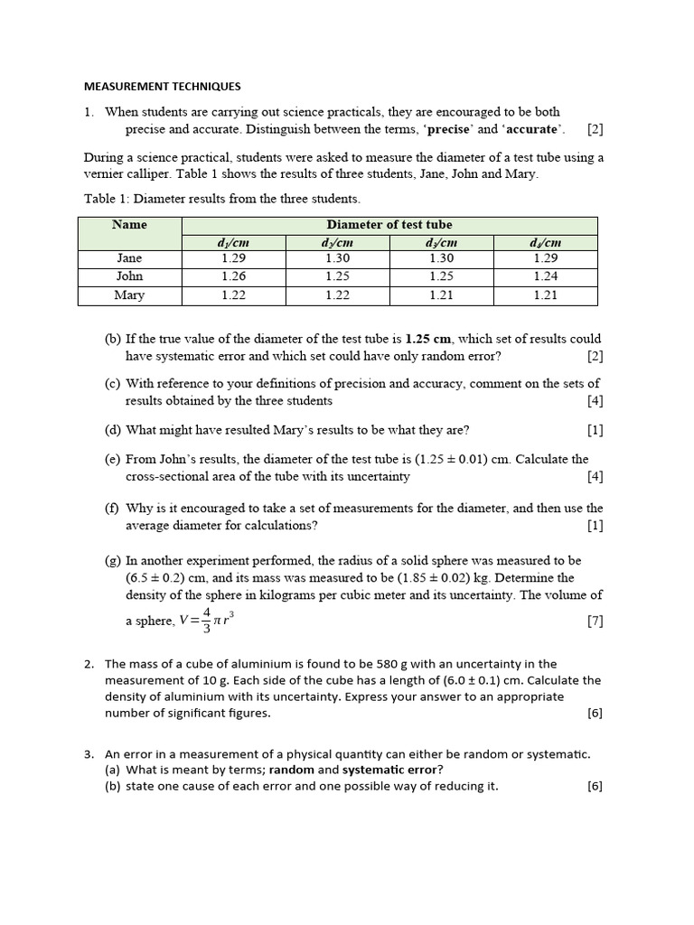 Measurement Techniques | PDF | Significant Figures | Metrology