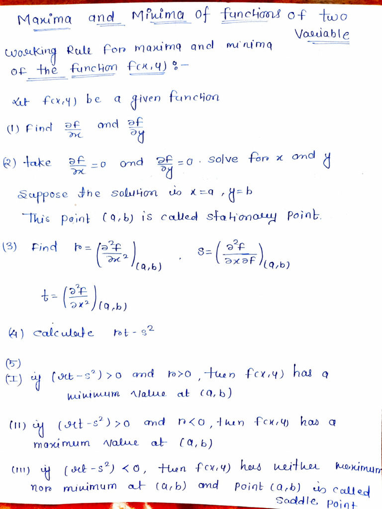 Stationary Points and Optimization | PDF